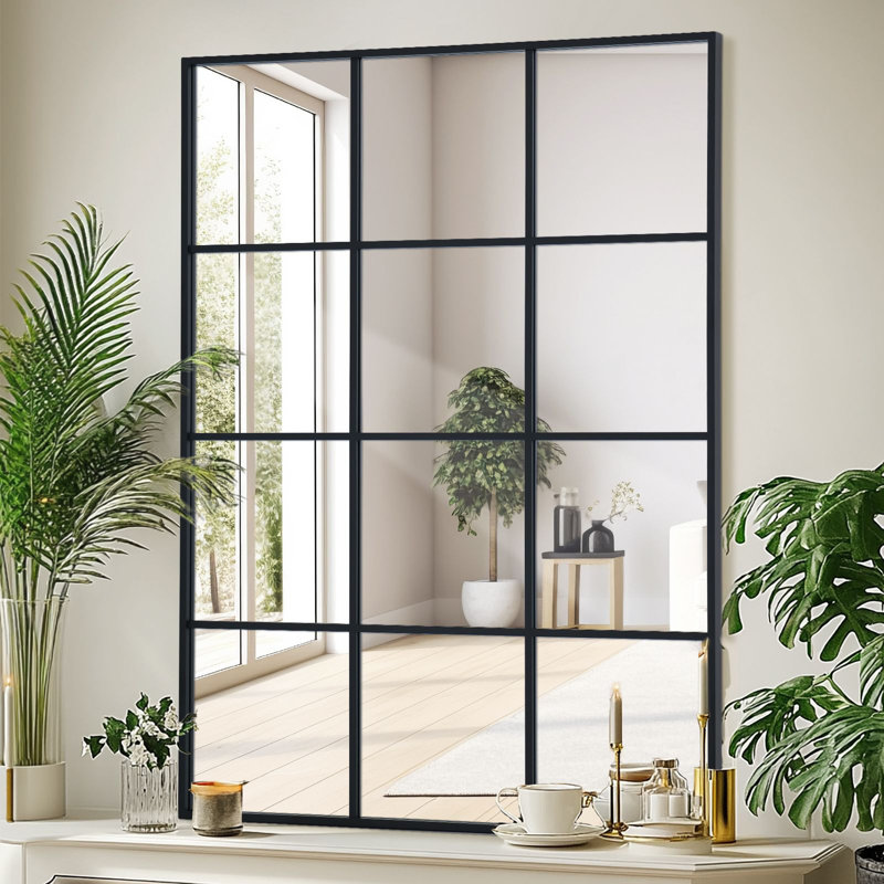 Ebern Designs Rectangular Windowpane Wall Mirrors & Reviews | Wayfair