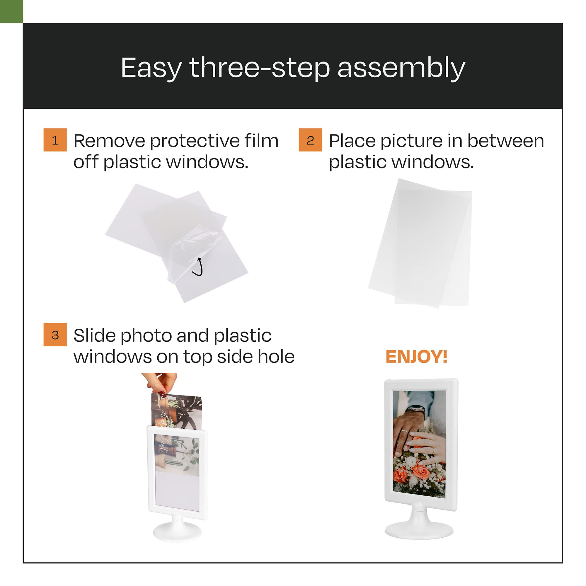 Latitude Run® Double Sided Standing Picture Frames - (White, 10 Count ...