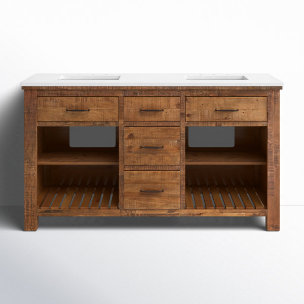 Rustic / Lodge Bathroom Vanities You'll Love | Wayfair