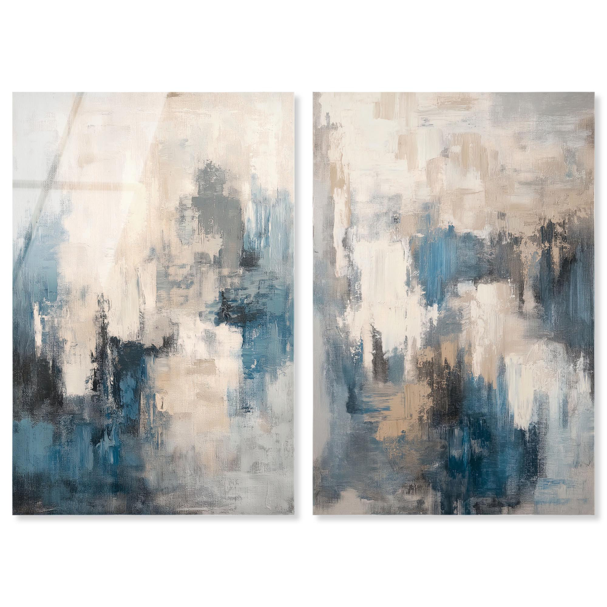 Art Remedy Glamorous Blue Gold Luxe Set Acrylic Blue Wall Art by Art ...