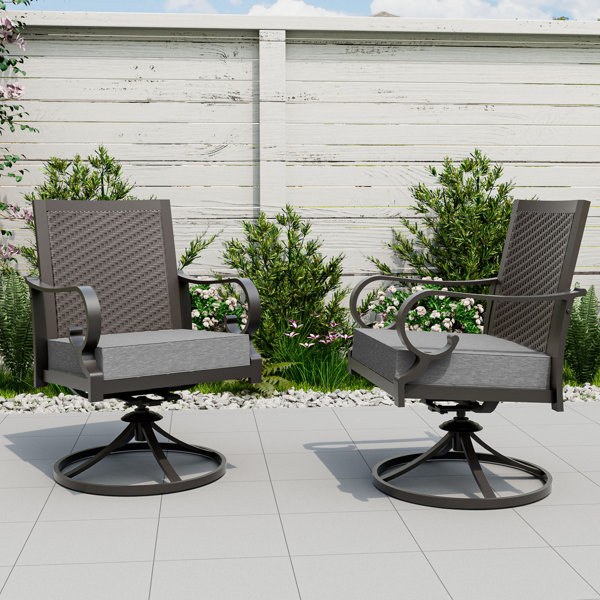 Red Barrel Studio® 23.2" W Outdoor Swivel Rocker Patio Dining Chair ...