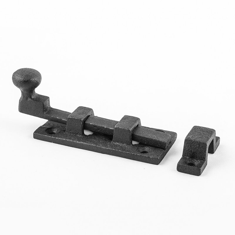 The Renovators Supply Inc. Black Wrought Iron Slide Bolt Rust Resistant ...