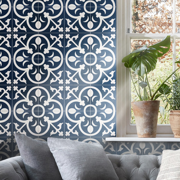 Moroccan Mosaic Tile House Nador 8" x 8" Cement Patterned Wall & Floor ...