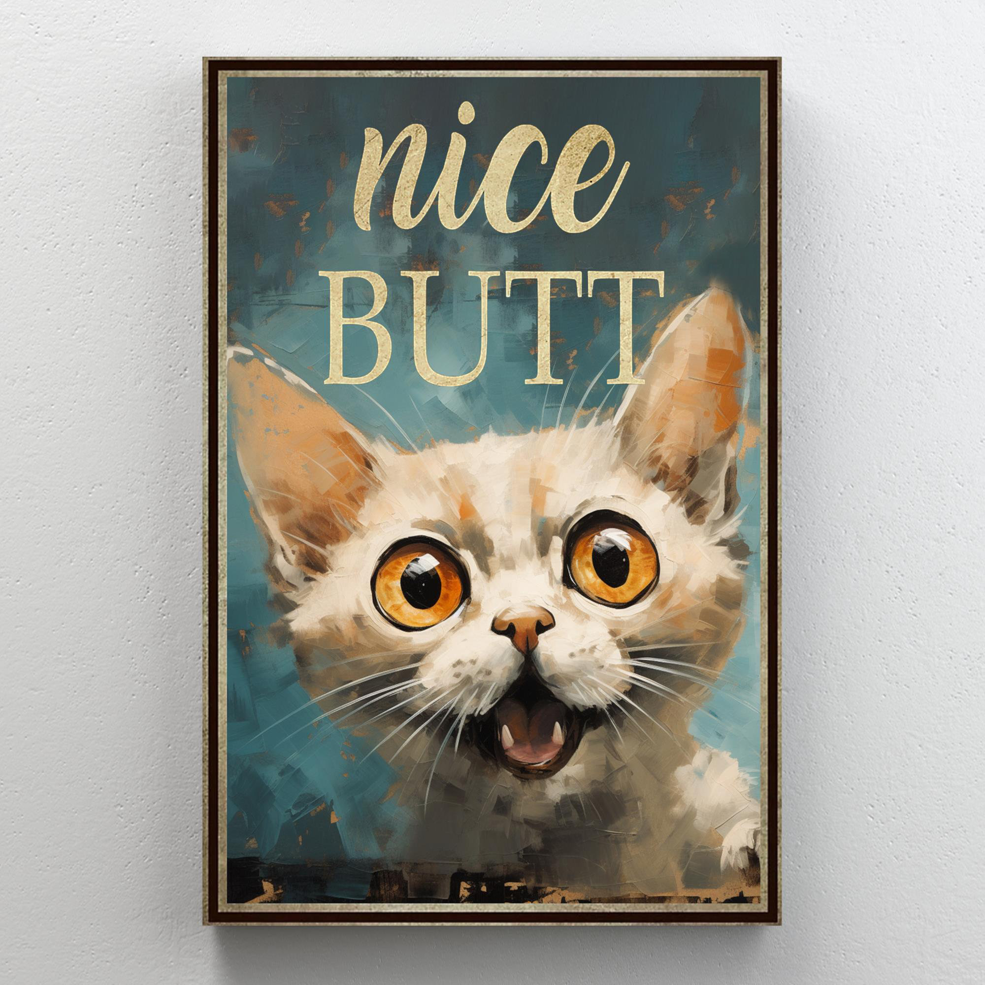 Trinx Cat Nice Butt - 1 Piece Rectangle Graphic Art Print On Wrapped ...