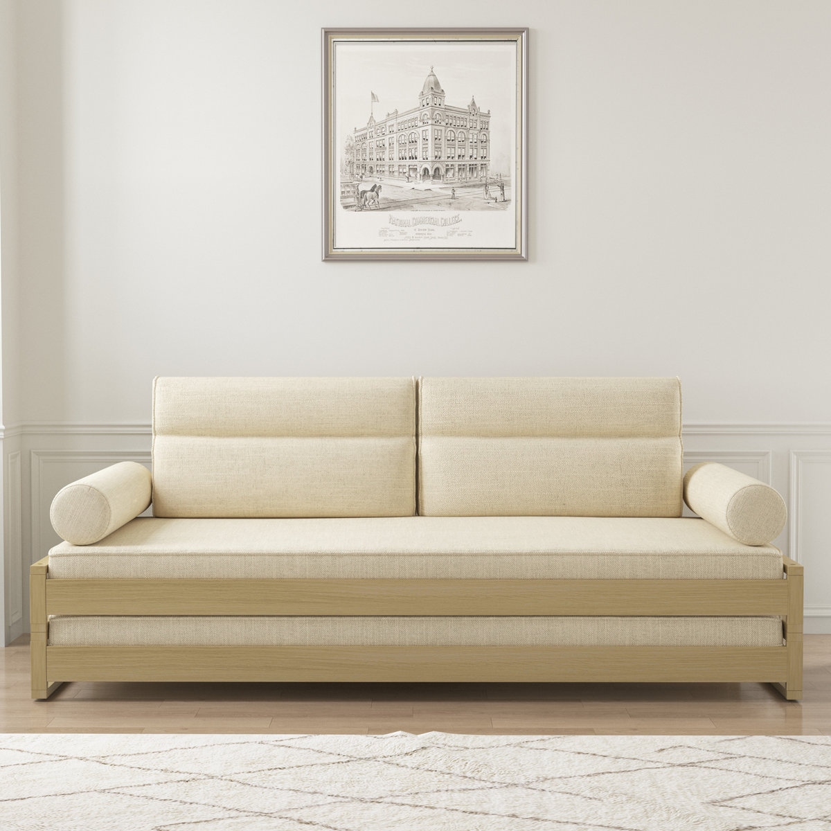 Latitude Run® Stackable Sofa, Convertible Cushioned Sleeper Sofa ...