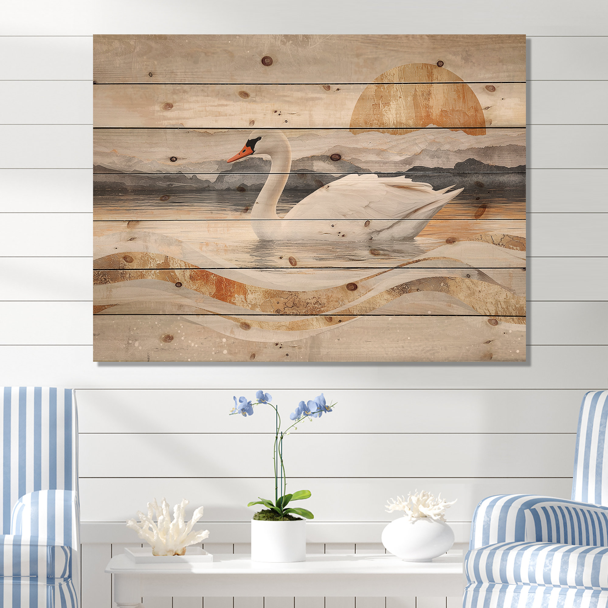 Ophelia & Co. Sunset Swan Reflections Of Elegance II - Swans Animal ...