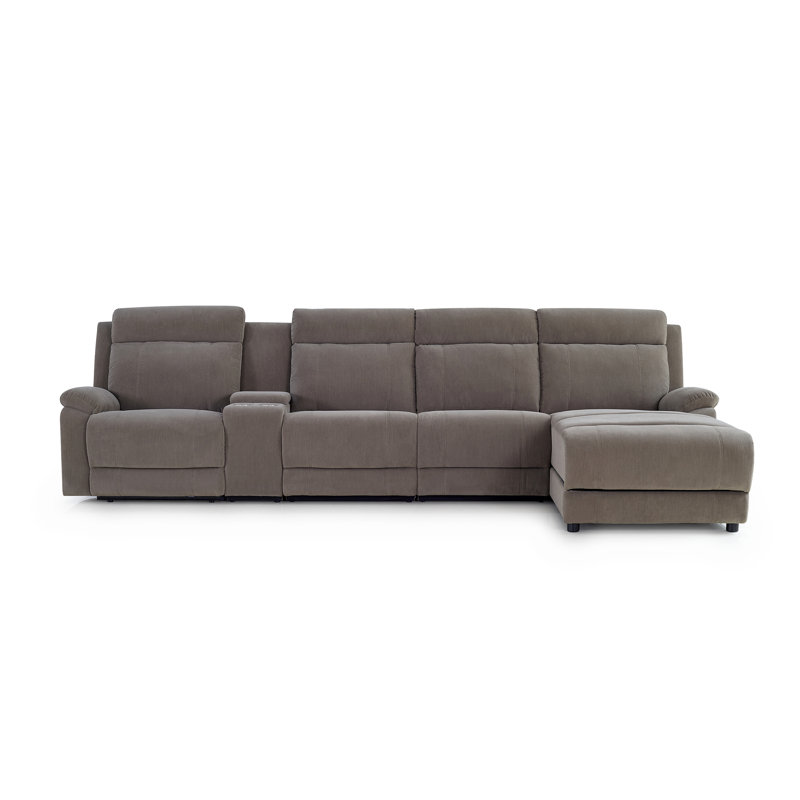 Latitude Run® 4 Person Power Reclining Chaise Sectional with Storage ...