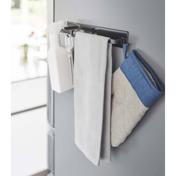 Yamazaki USA 11.02" Magnetic Kitchen Dish Towel Hanger Rack Wall ...