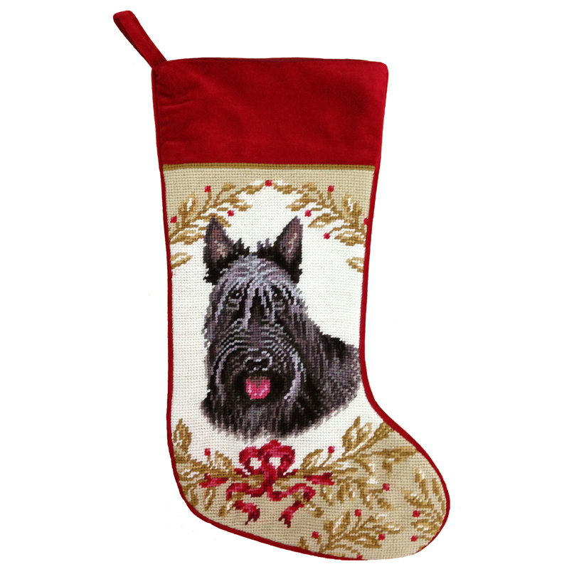 The Holiday Aisle® Dog Needlepoint Stocking | Wayfair