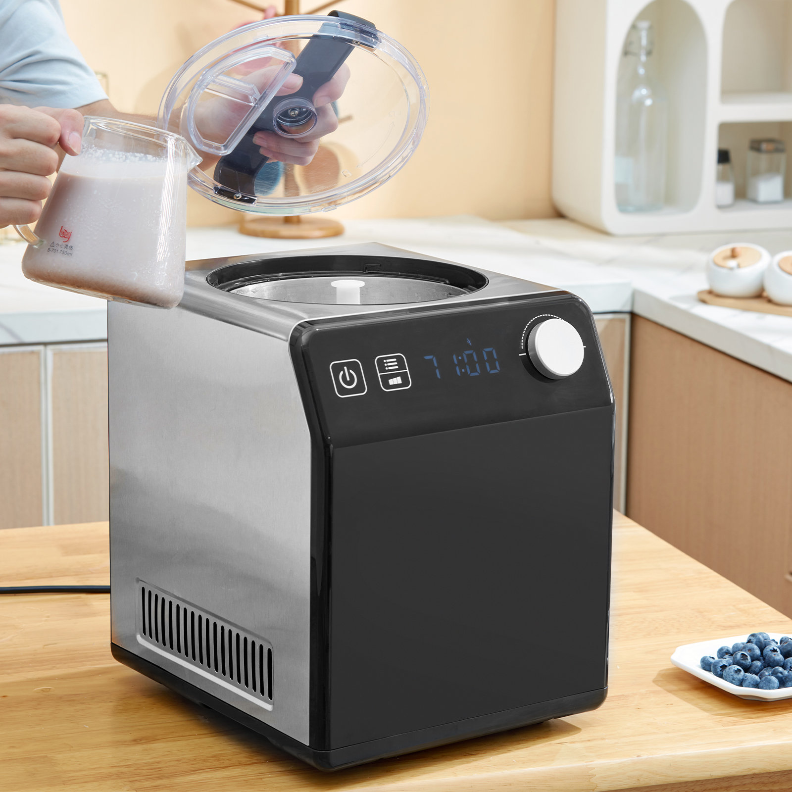 Stellweilan Tessberg Upright Automatic Ice Cream Maker with Built-in ...