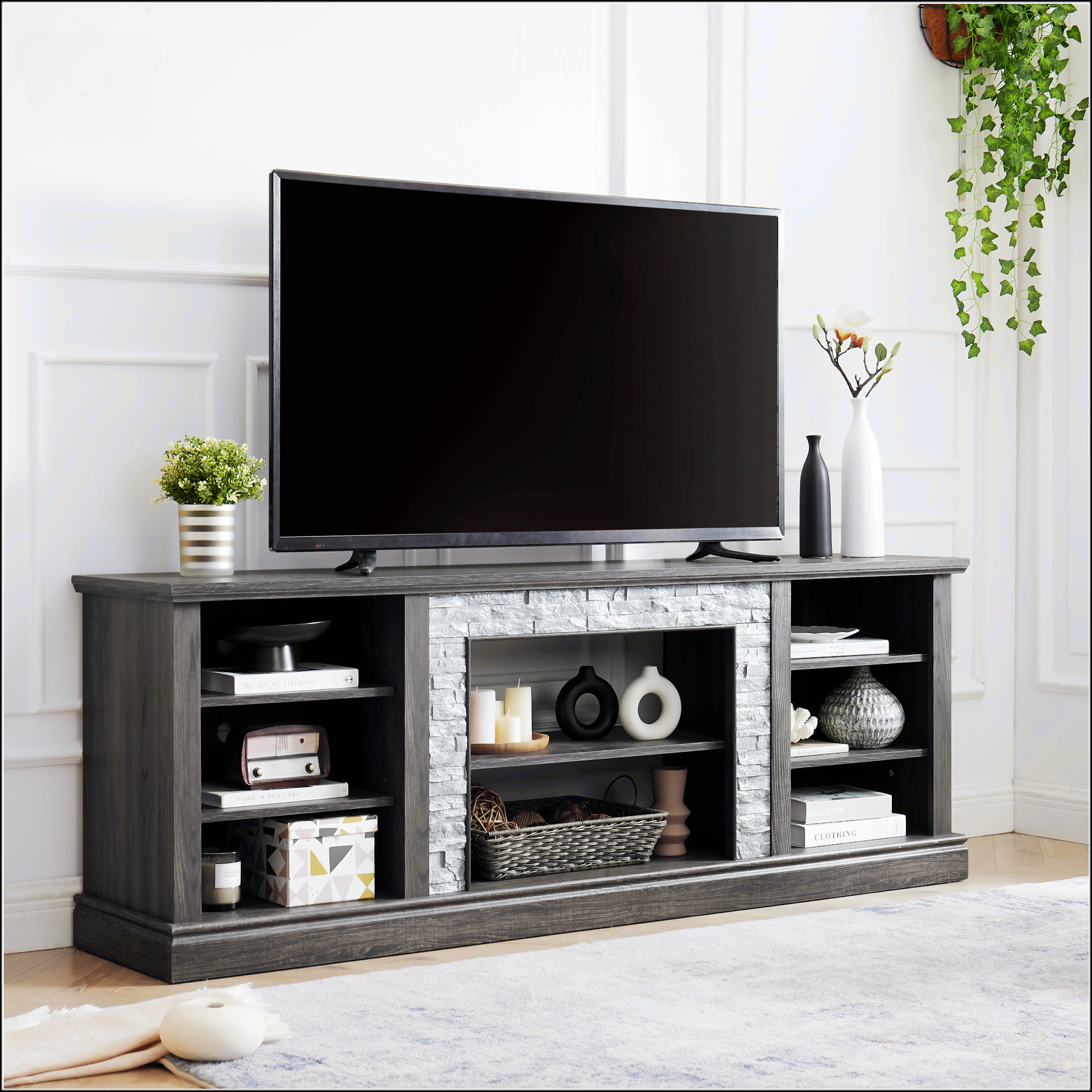 Ophelia & Co. Large TV Stand TV Desk Storage Rack With Faux Stacked ...