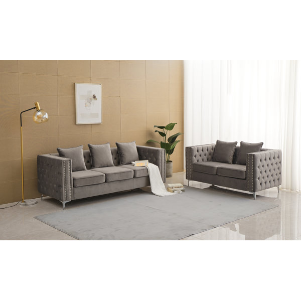 House of Hampton® Habbe 2 - Piece Velvet Living Room Set | Wayfair