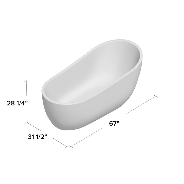 Vanity Art Cora 67" x 32" Freestanding Acrylic Bathtub & Reviews | Wayfair