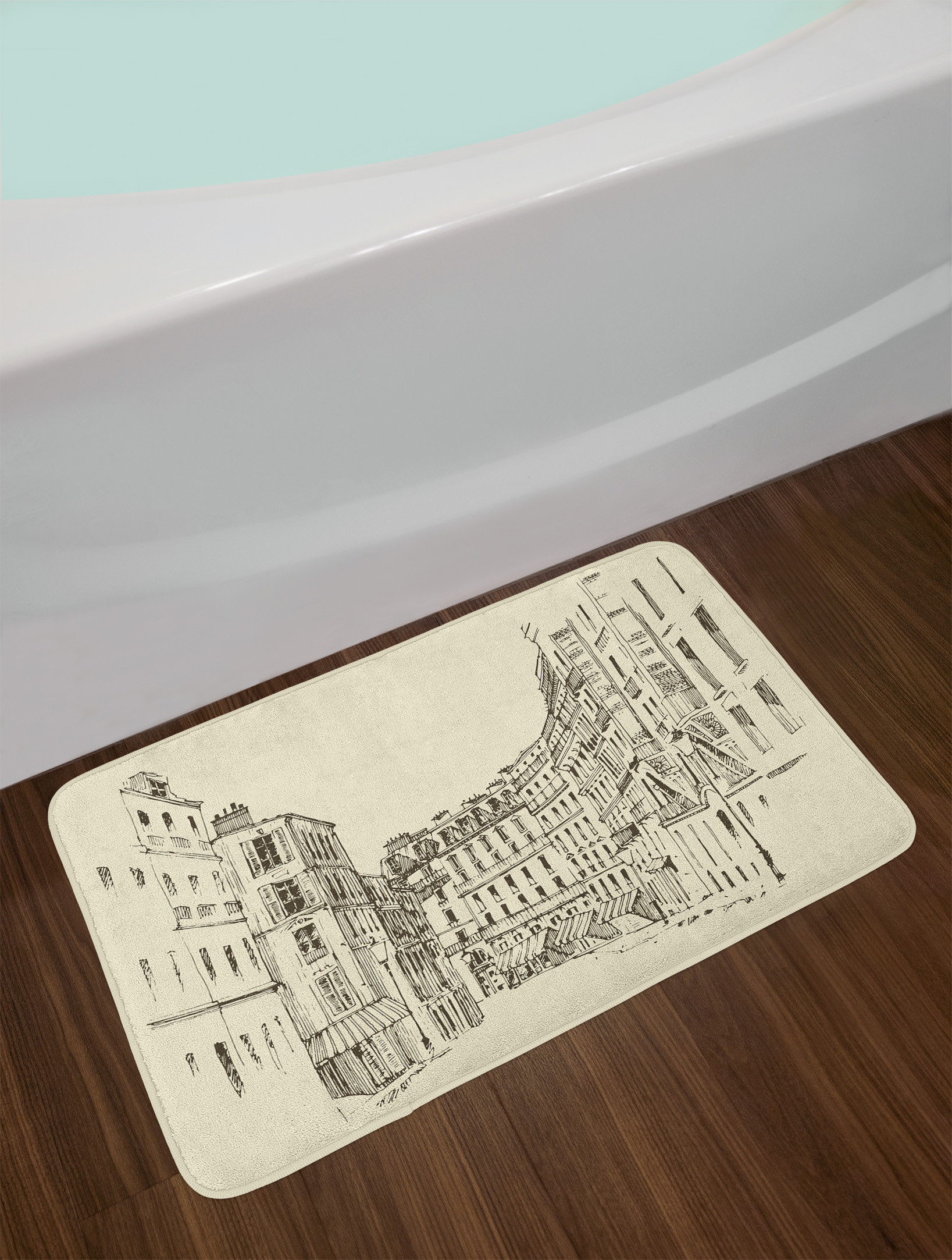 East Urban Home Paris Plush Bath Mat, Buildings of France Europe, 30.2 ...