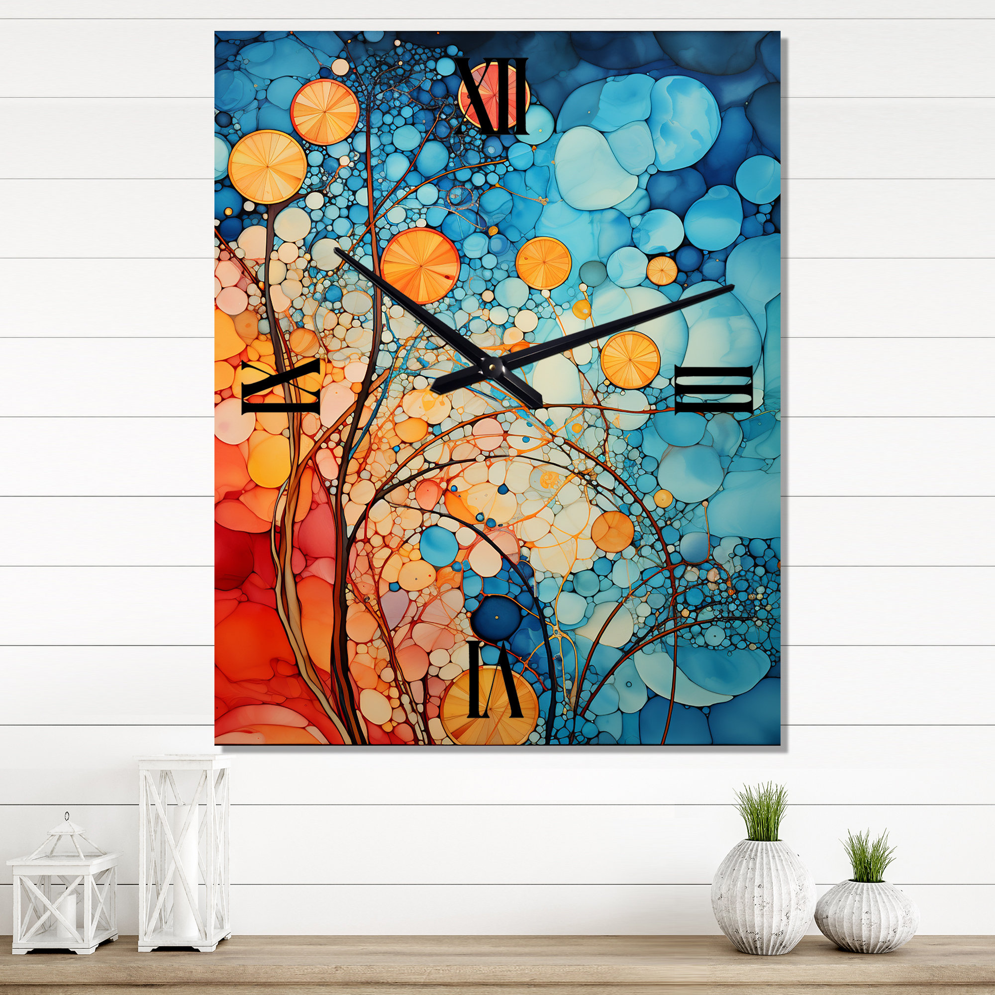 East Urban Home Abstract Mosaic - Abstract Very Large Wall Clocks | Wayfair