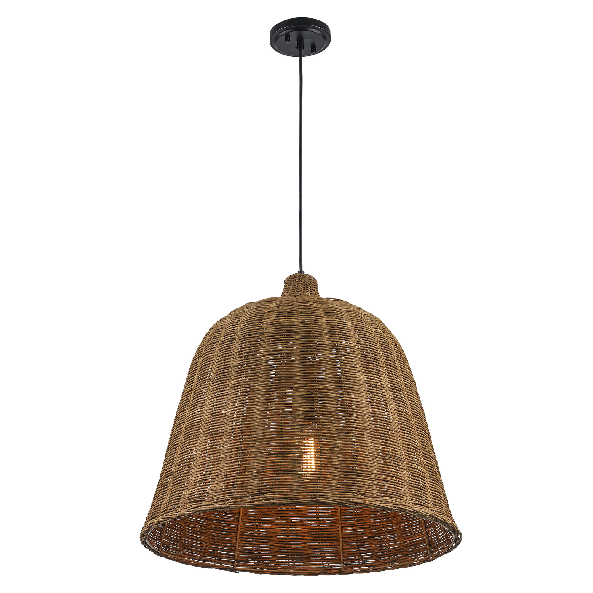 Birch Lane™ Webber Jonesborough 1 - Light Woven Rattan Dome Pendant ...