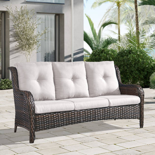 Buenhomino Outdoor 3-Seater Patio Wicker Sofa | Wayfair