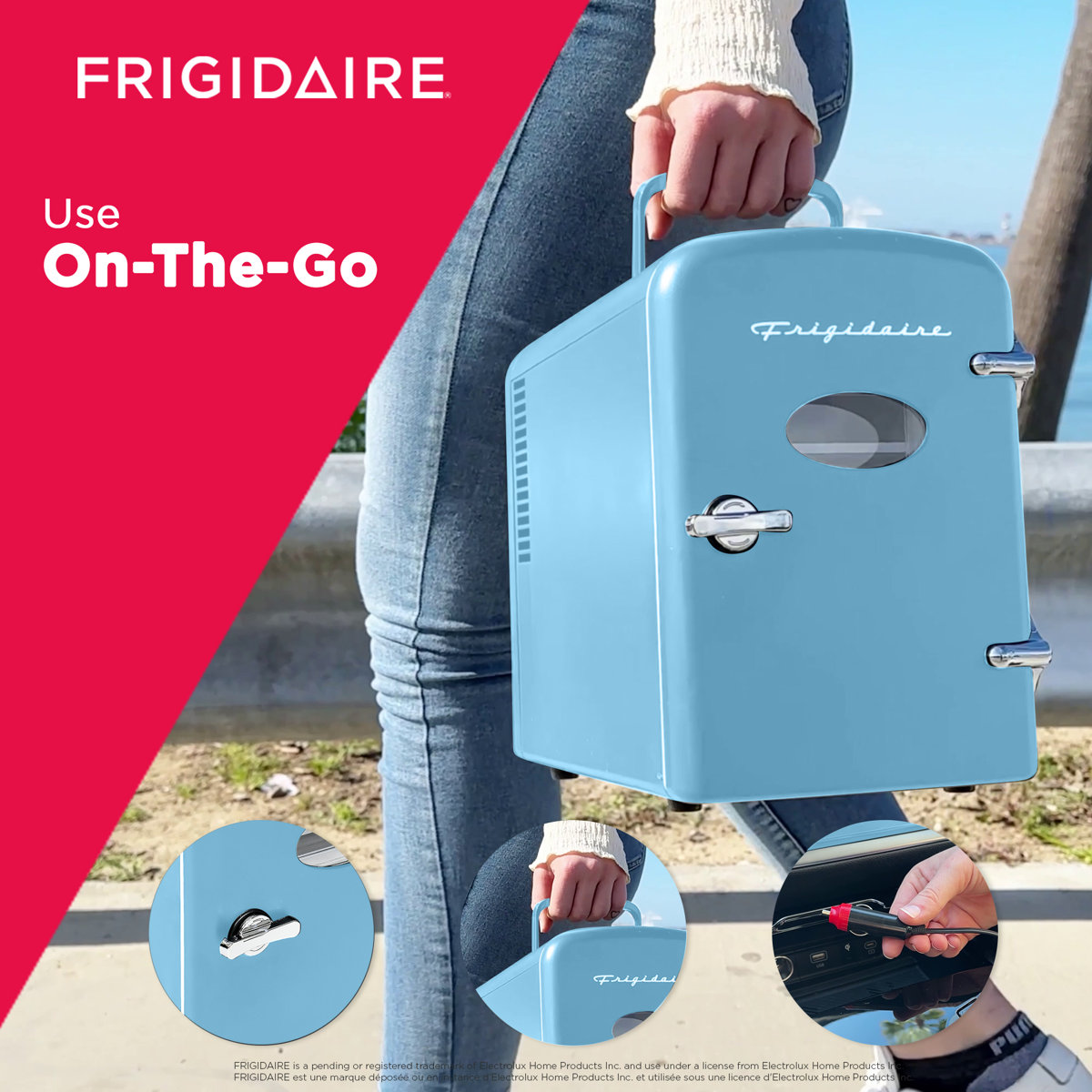 Frigidaire Retro Mini Fridge Cooler, Holds Up to 9 Cans, Portable ...