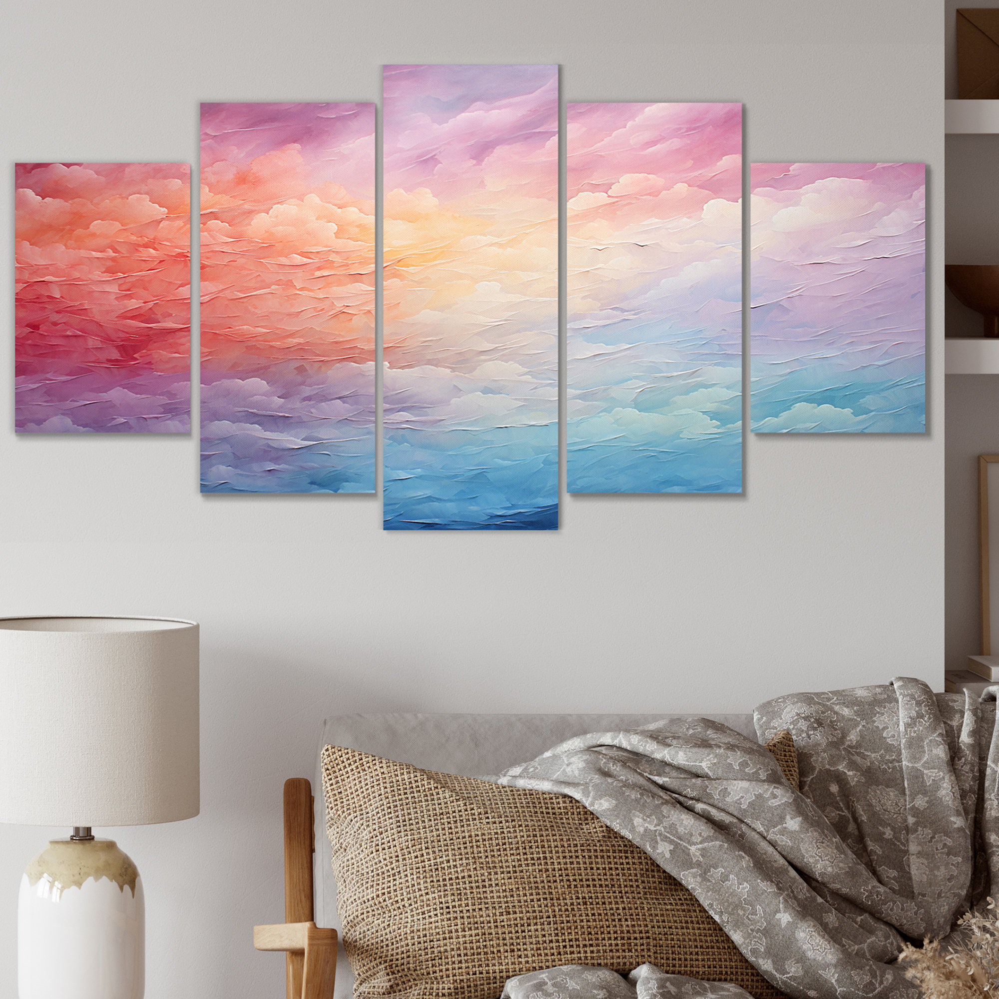 Ivy Bronx Colorful Sky Photo Misty Morning - Landscapes Canvas Art ...