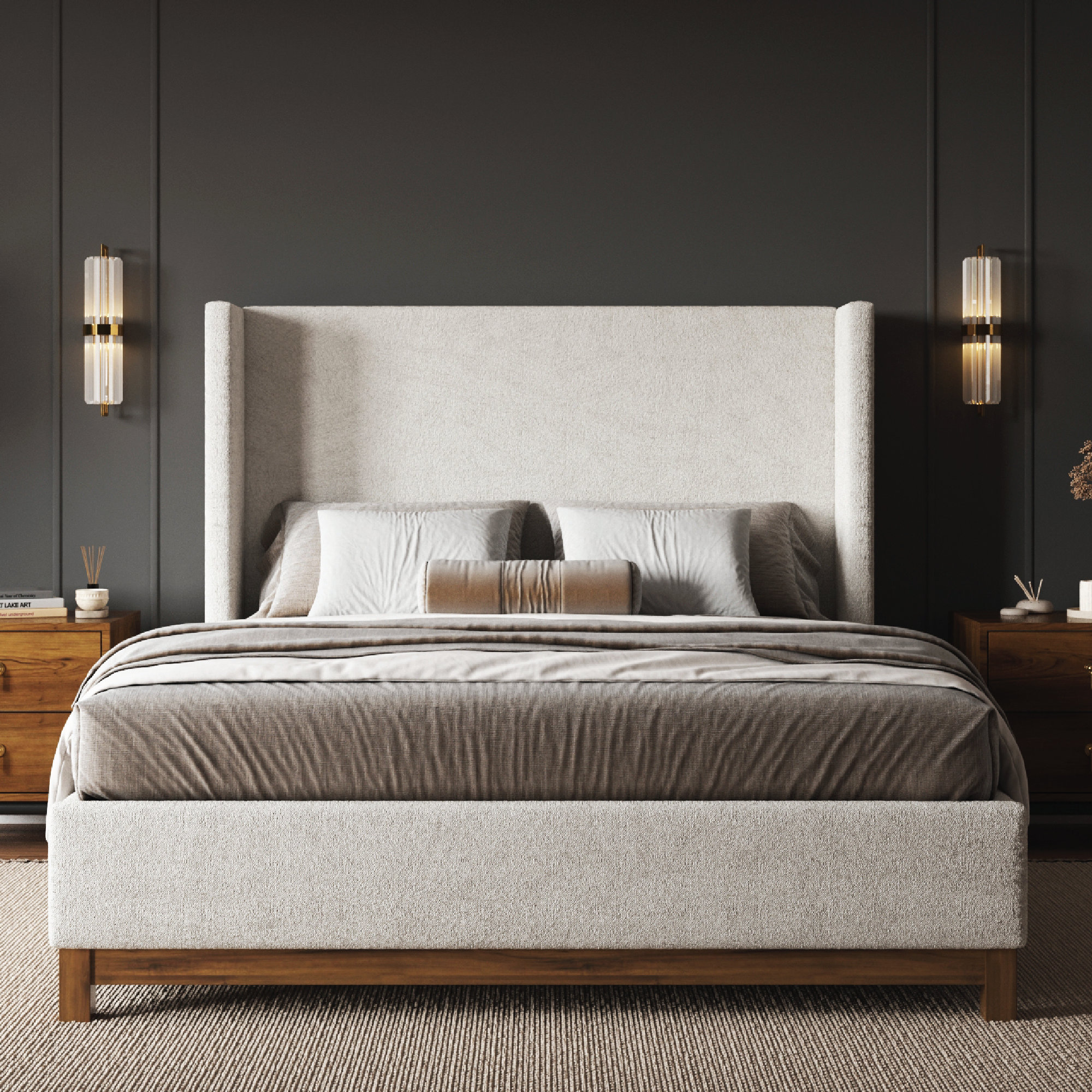 Birch Lane™ Chartier Upholstered Wingback Bed & Reviews | Wayfair