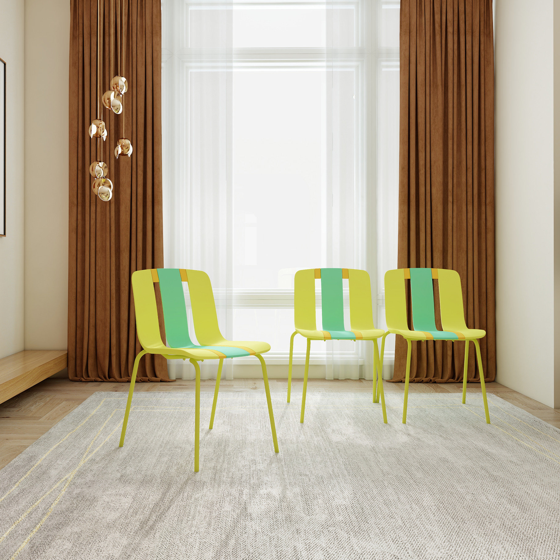 Latitude Run® 4 - Pack Indoor/Outdoor Color Block Chairs Heavy Duty ...