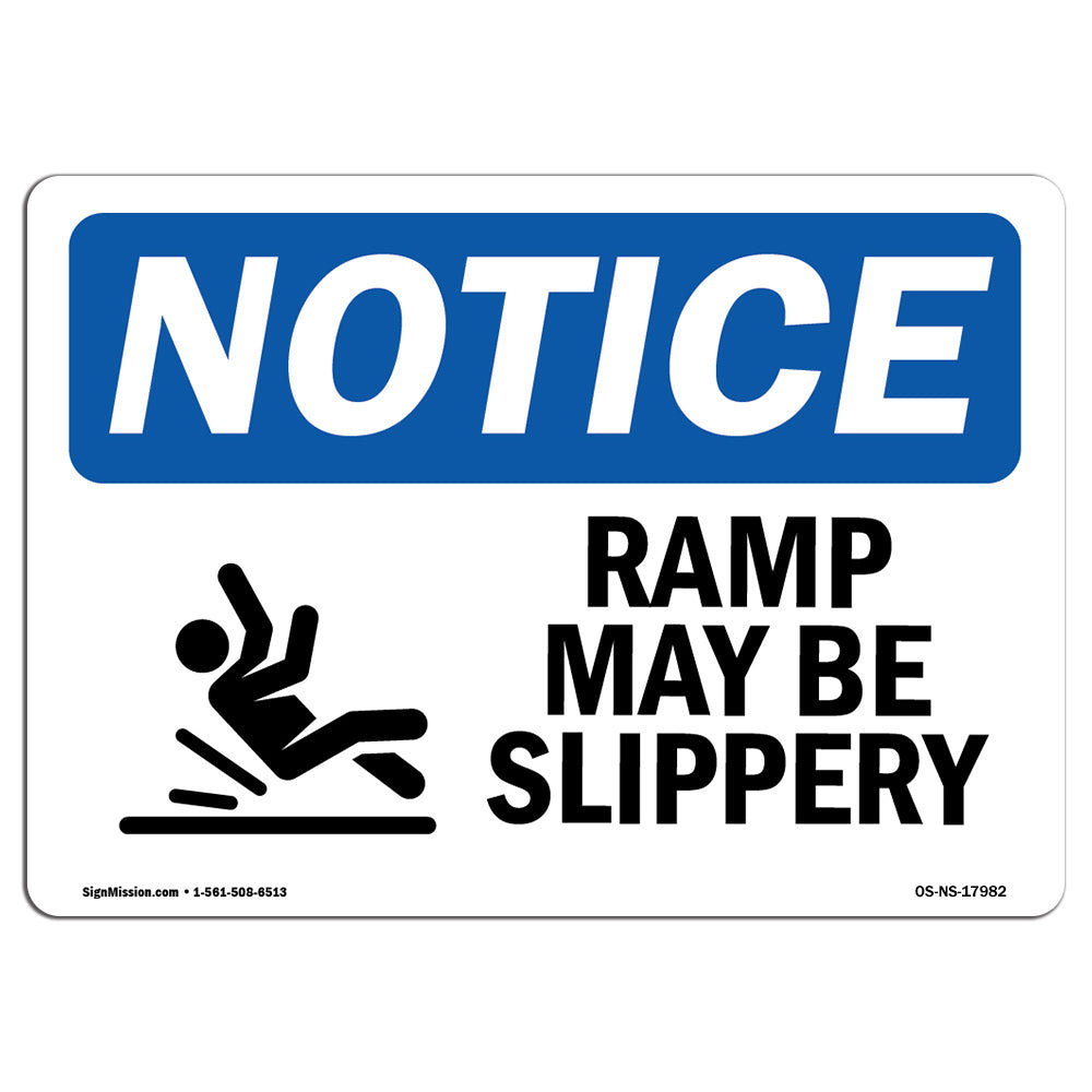 SignMission Ramp May Be Slippery Sign with Symbol | Wayfair