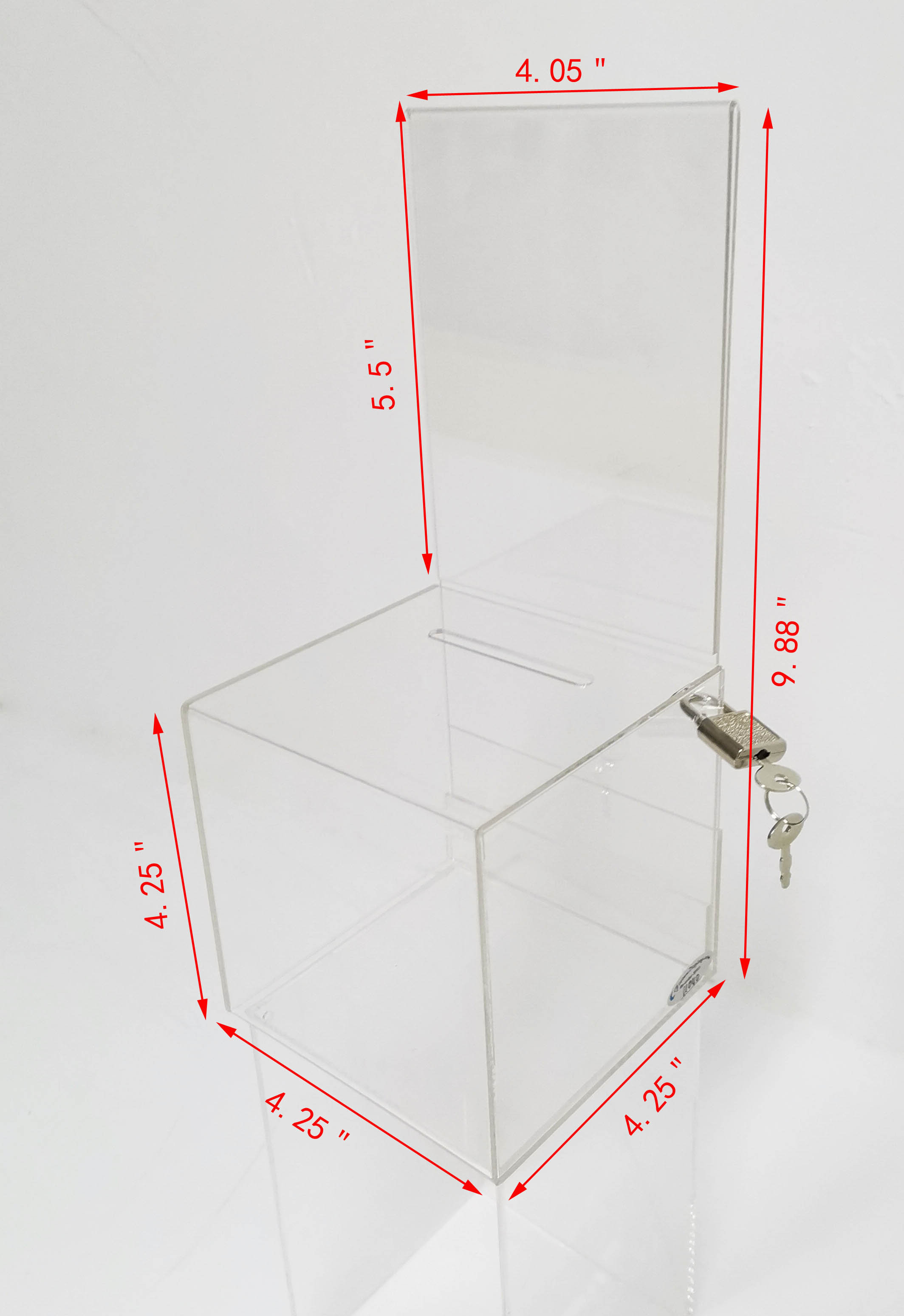 Fixturedisplays® Small Acrylic Plexiglass Clear Donation Box Tip ...