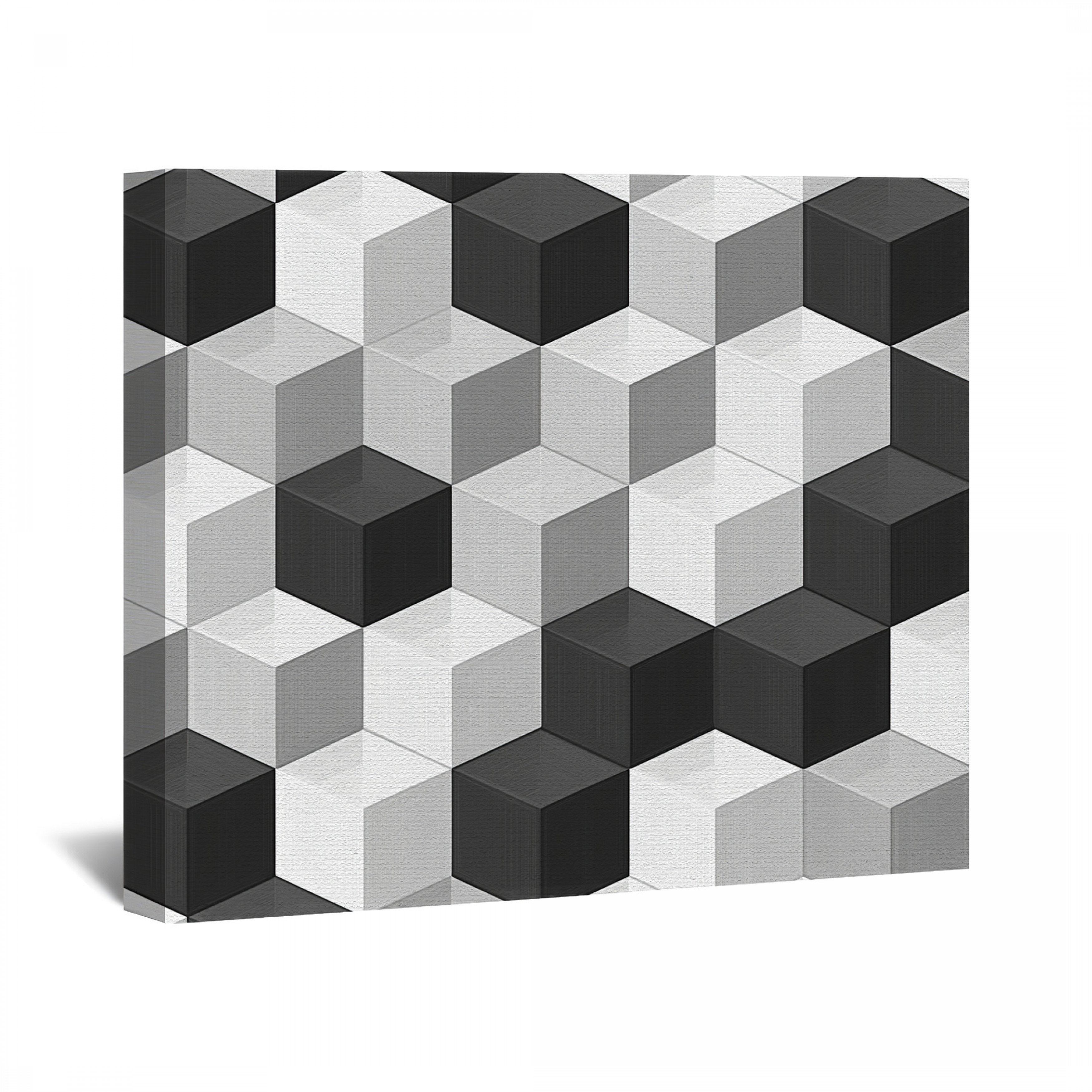 Ivy Bronx Geometric Cubes Canvas Wrap - Abstract Wall Decor | Wayfair