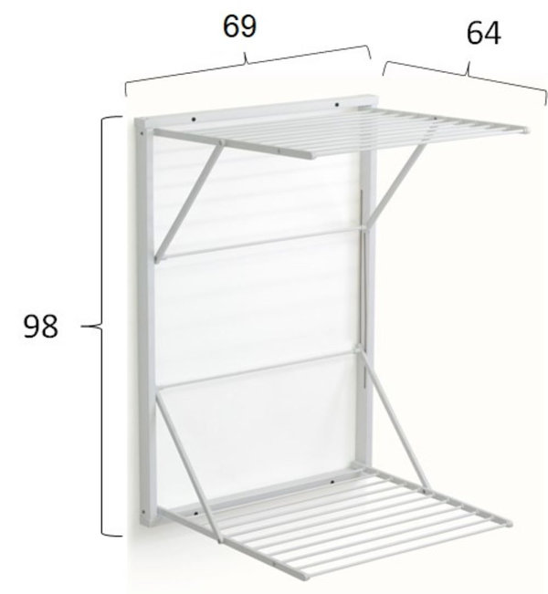 Rebrilliant WALL CLOTHESLINE Wood Foldable Wall-Mounted Drying Rack ...