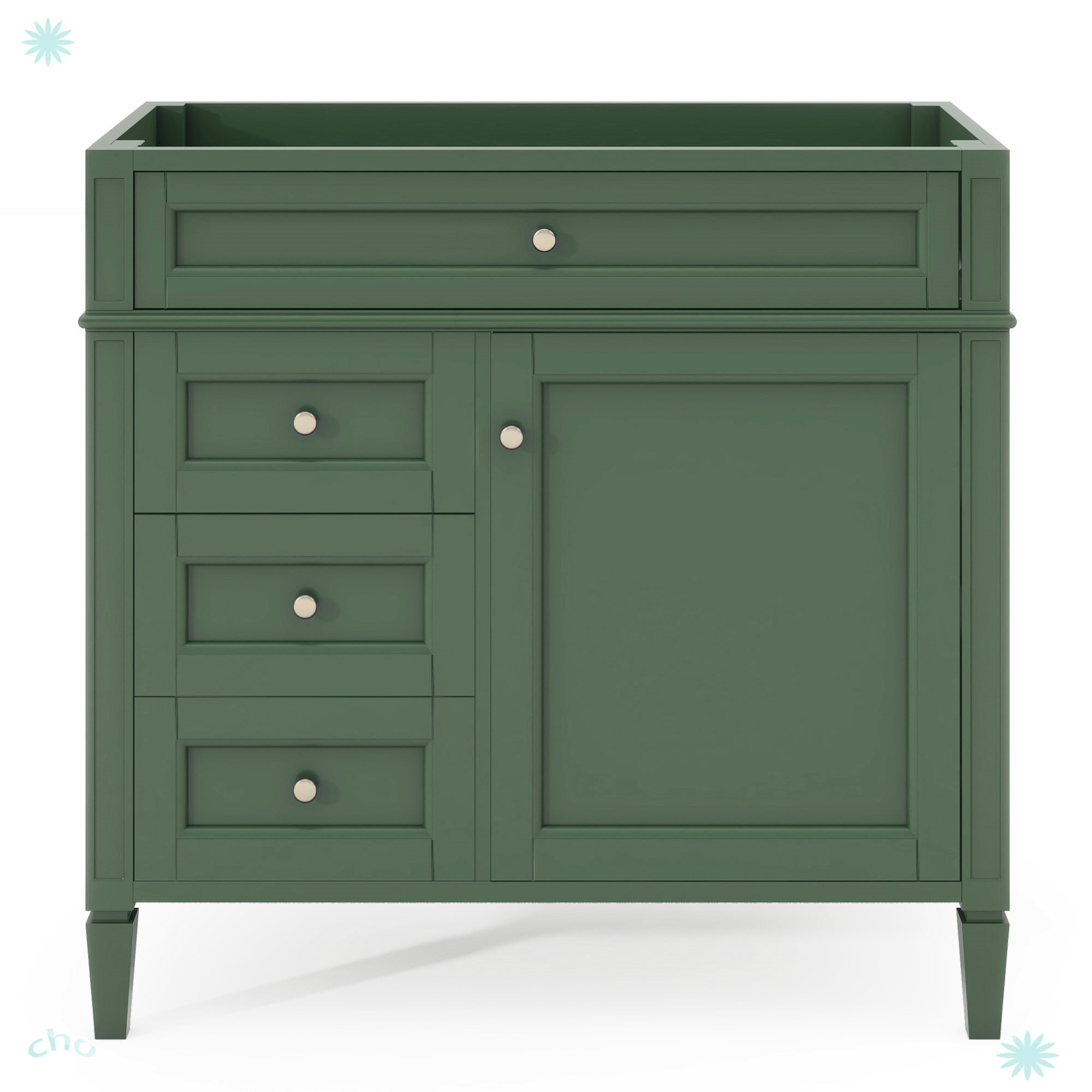 ChocoPlanet Modern Bathroom Vanity Storage Cabinet with 2 Drawers and a ...