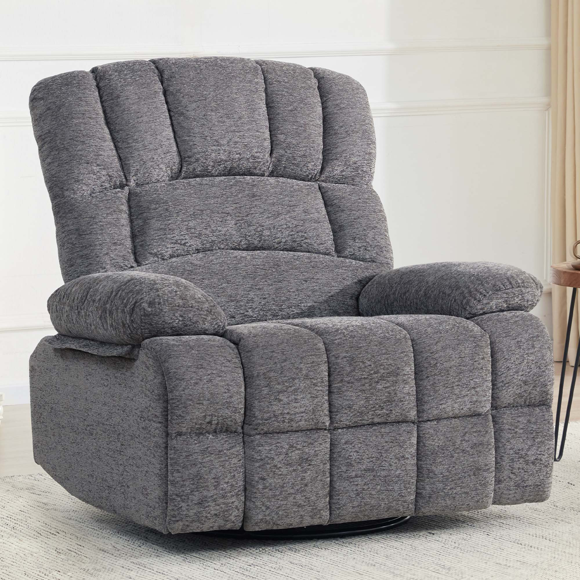 Latitude Run® Swivel Recliner Chair, 360° Oversized Rocker Recliner ...