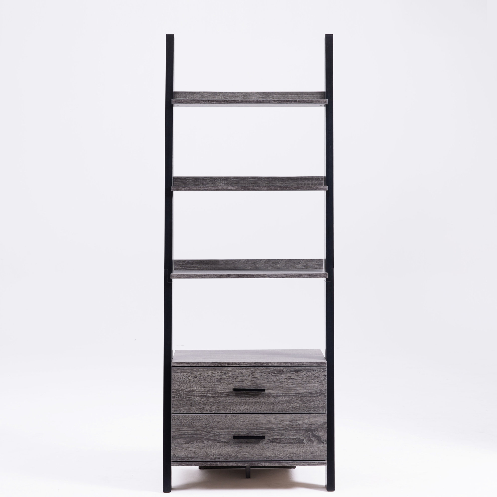 Banior Bookcase In Grey And Black - Two Drawer Arrangement Two-tone ...