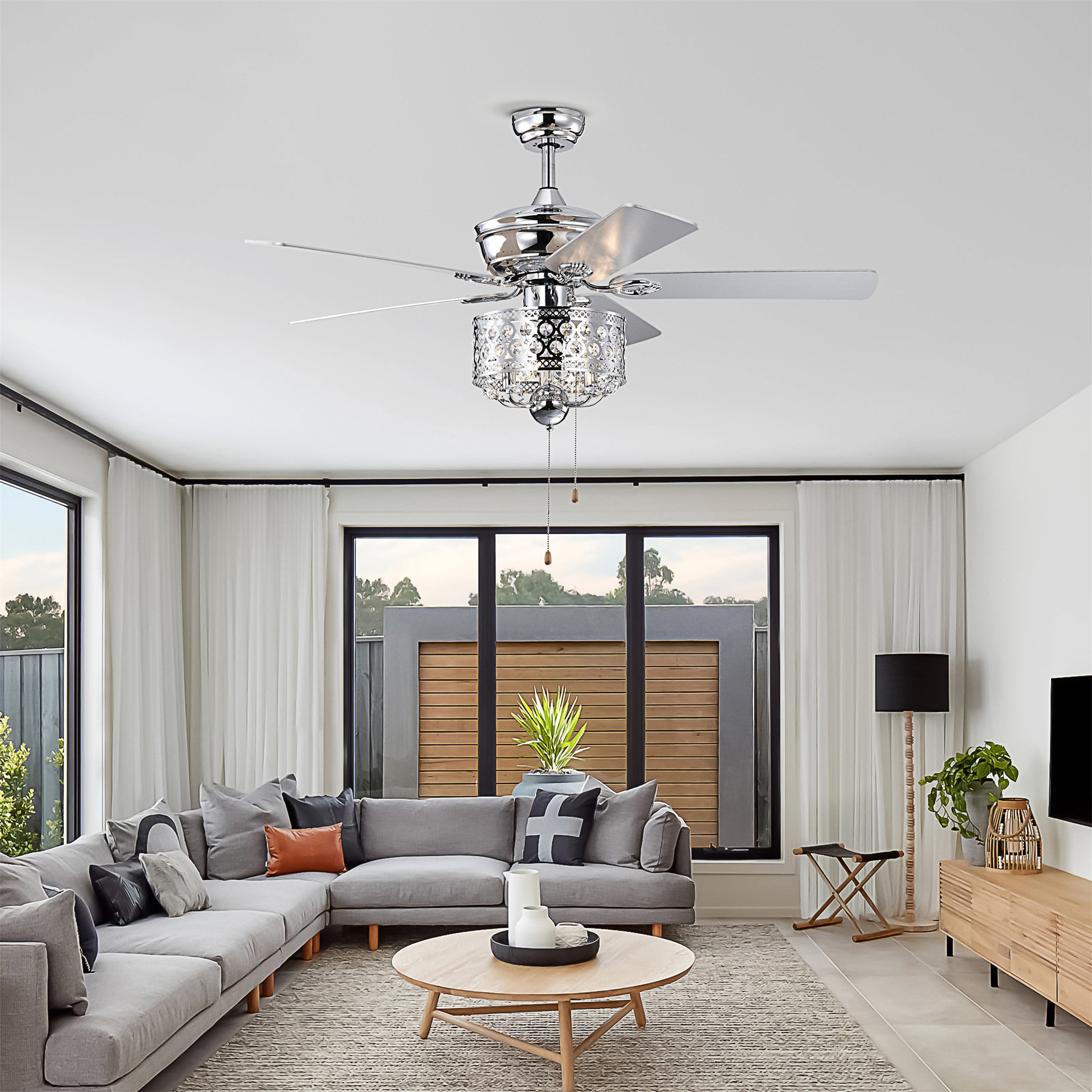 Rosdorf Park Indoor Ceiling Fan With Pull Chain | Wayfair