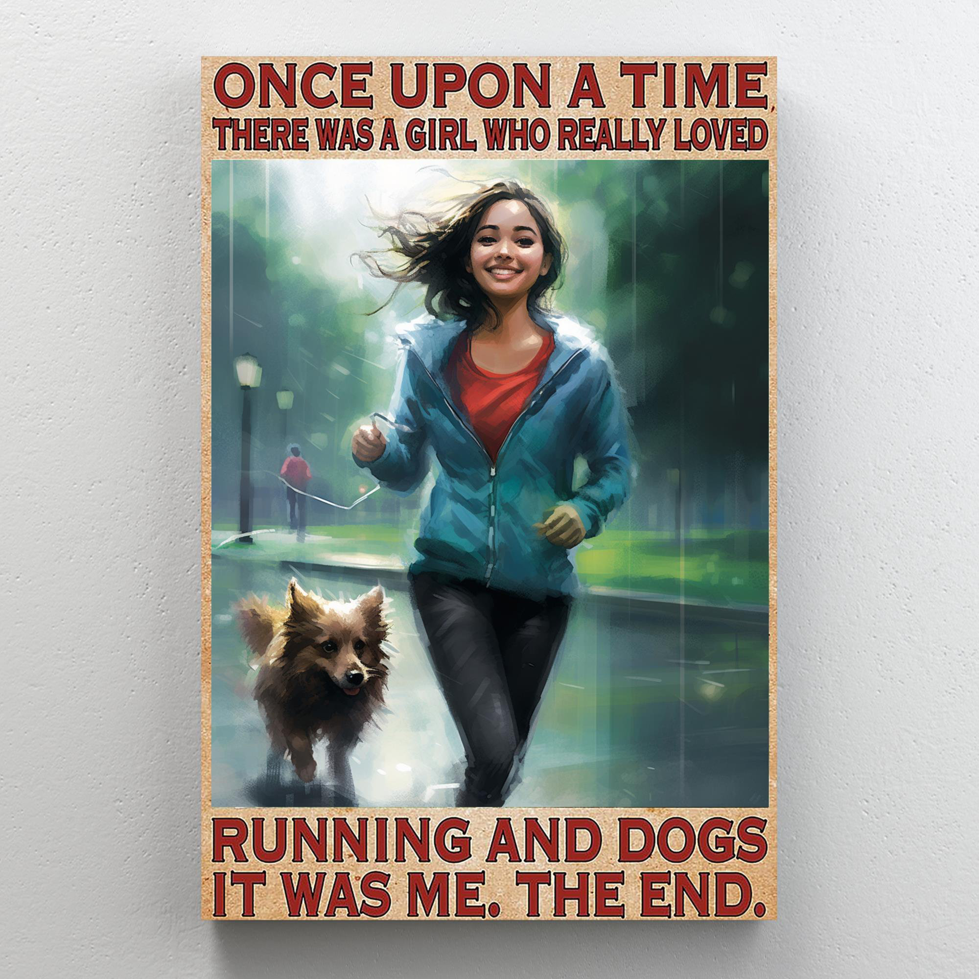 Trinx A Girl Who Really Loved Running And Dogs On Canvas Graphic Art ...