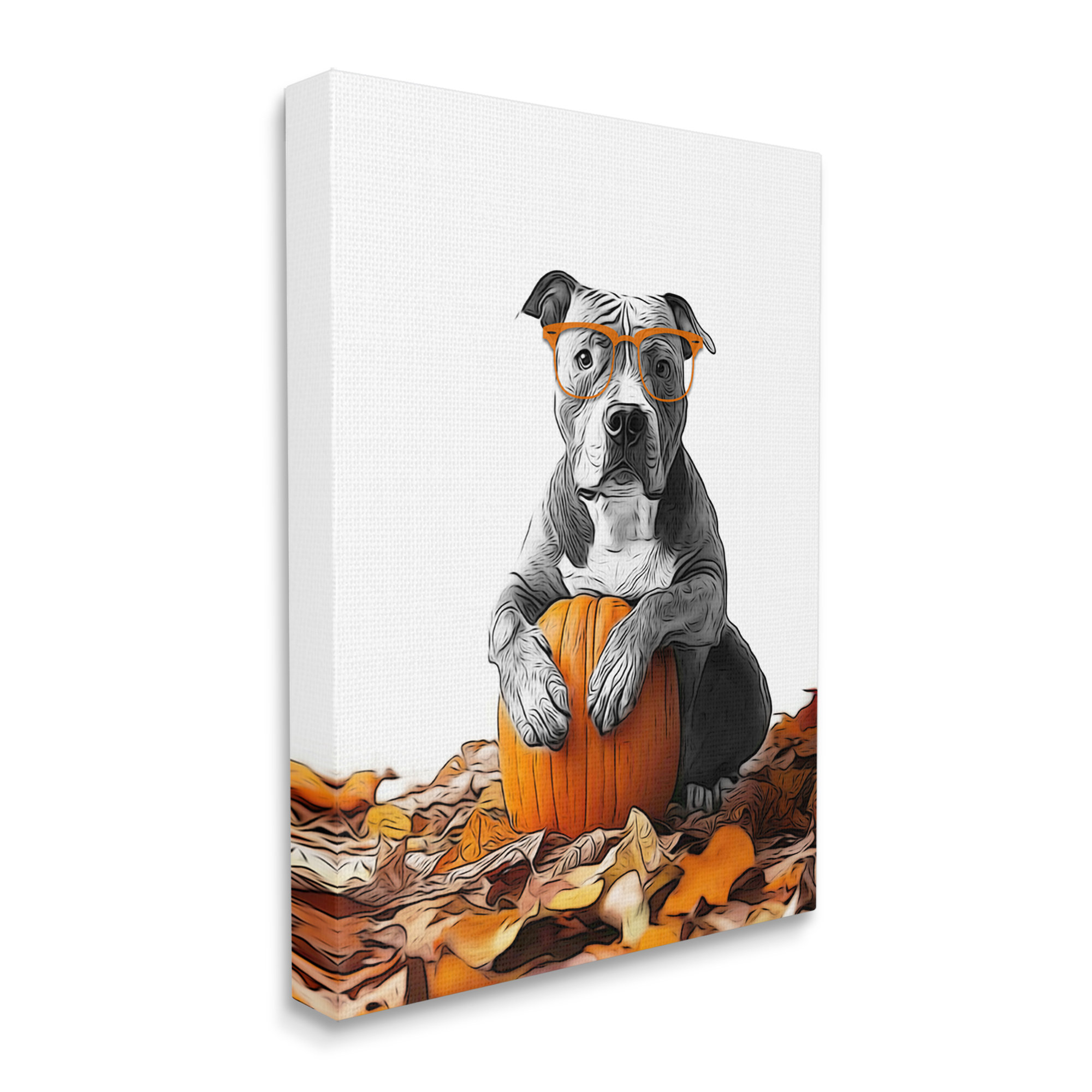 Trinx Pit Bull Autumn Leaves Canvas Wall Art Design By Annalisa Latella ...