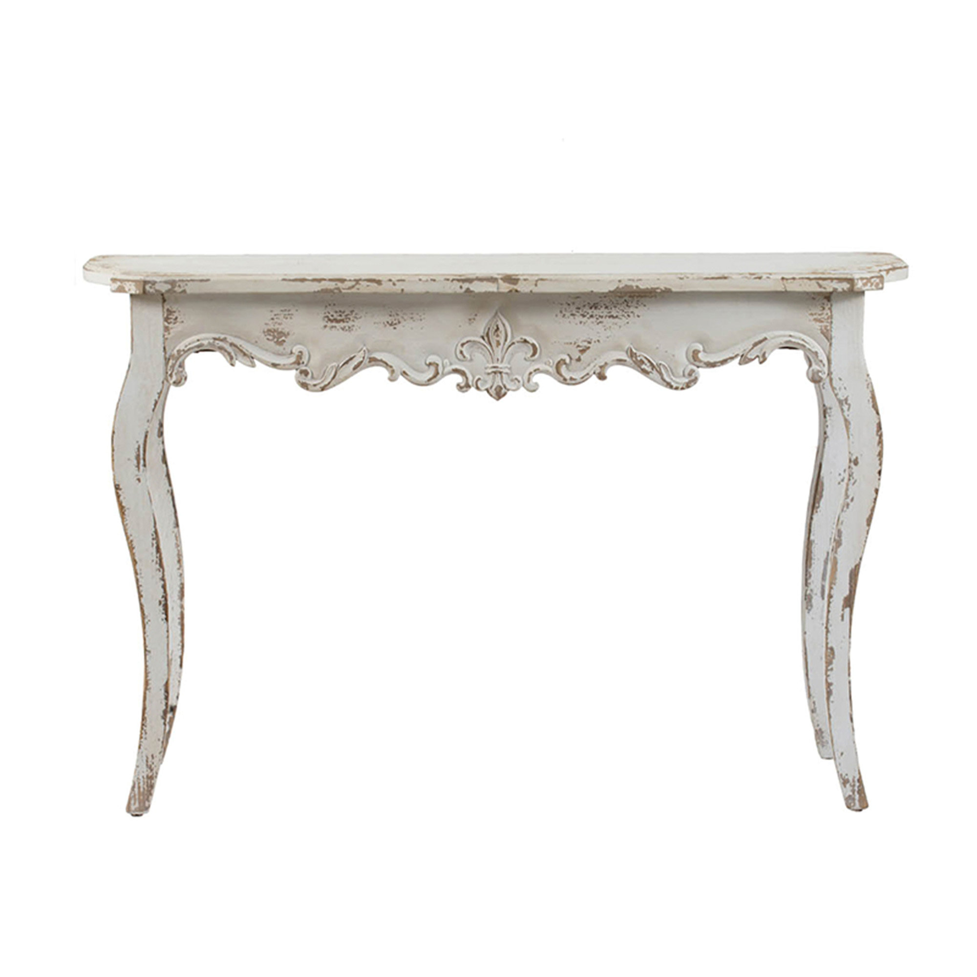 Ophelia & Co. 46" x 16.5" x 30" Slimline Whitewash Console Table, for ...