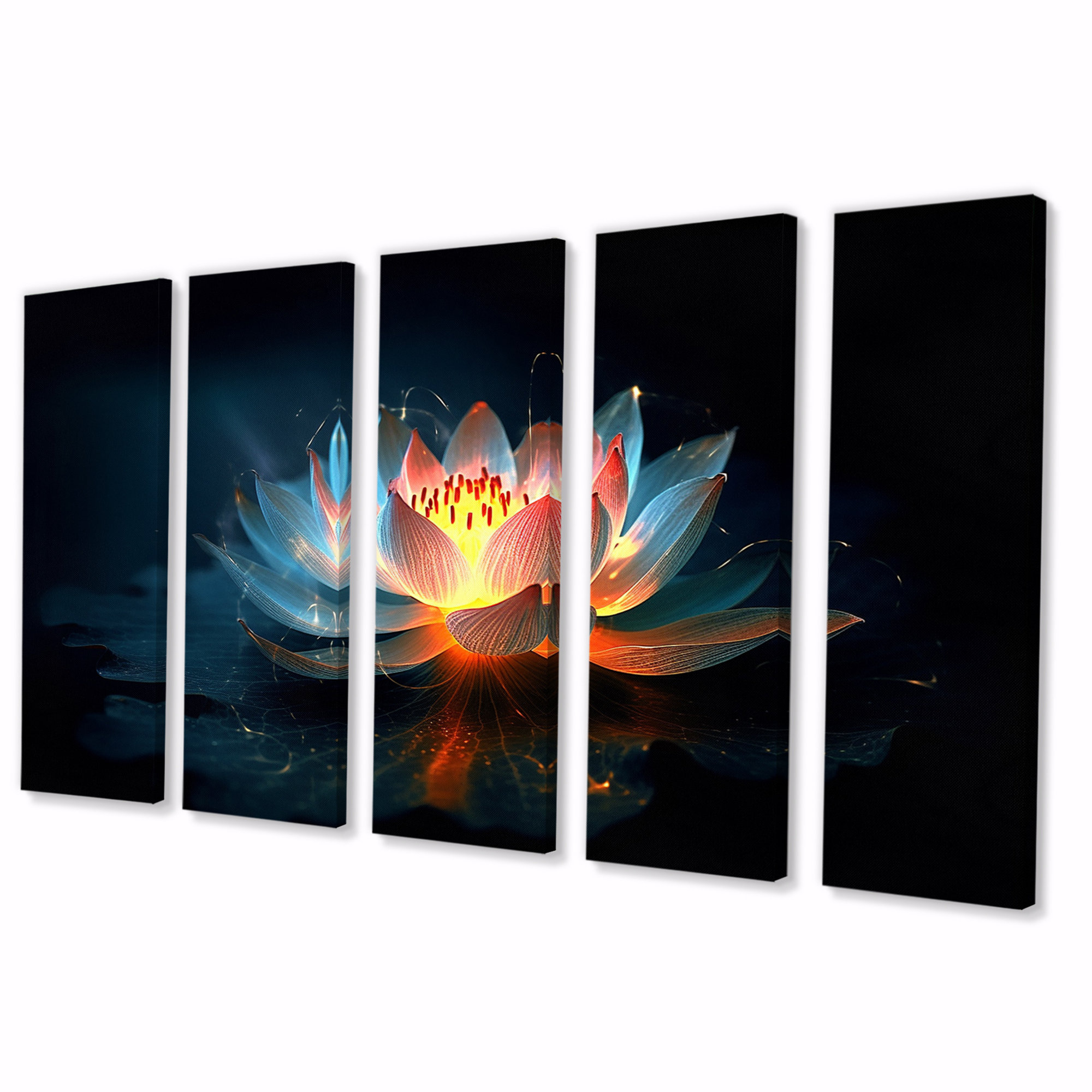 Dakota Fields Blossoming Wild Lotus In Full Moon Pond II - Lotus Canvas ...