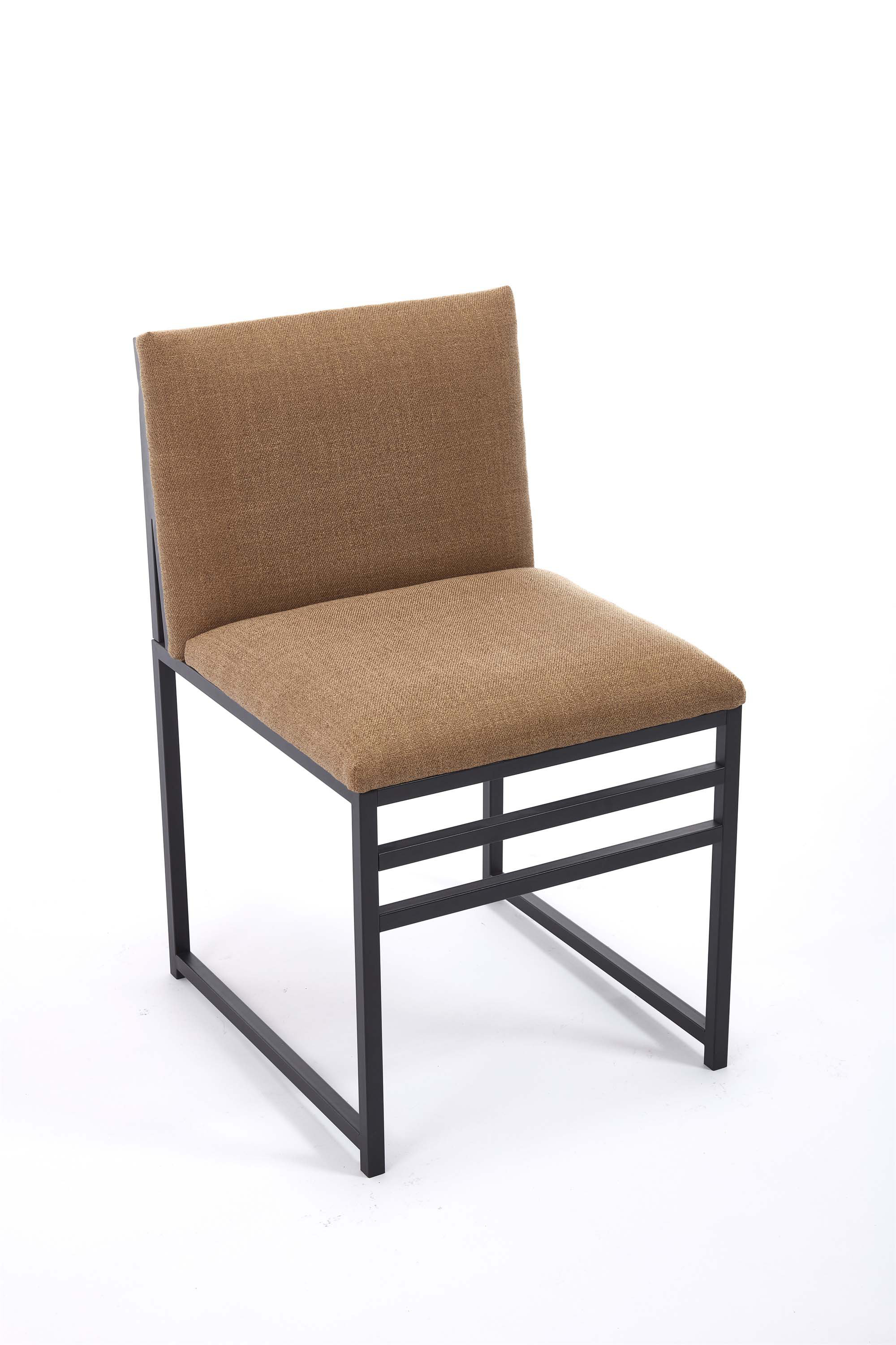 George Oliver Minimalist Iron-Racked Upholstered Dining Chairs Set of 2 ...