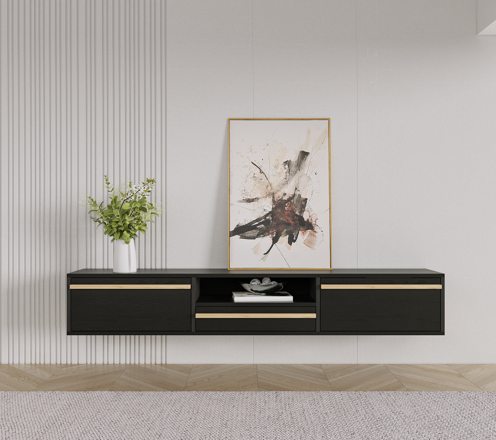 Wrought Studio™ Hawana 71" Modern and Minimalist Wall Mounted Floating ...