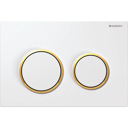 Geberit Geberit Omega20 White & Gold Plated Dual Flush Flushplate ...