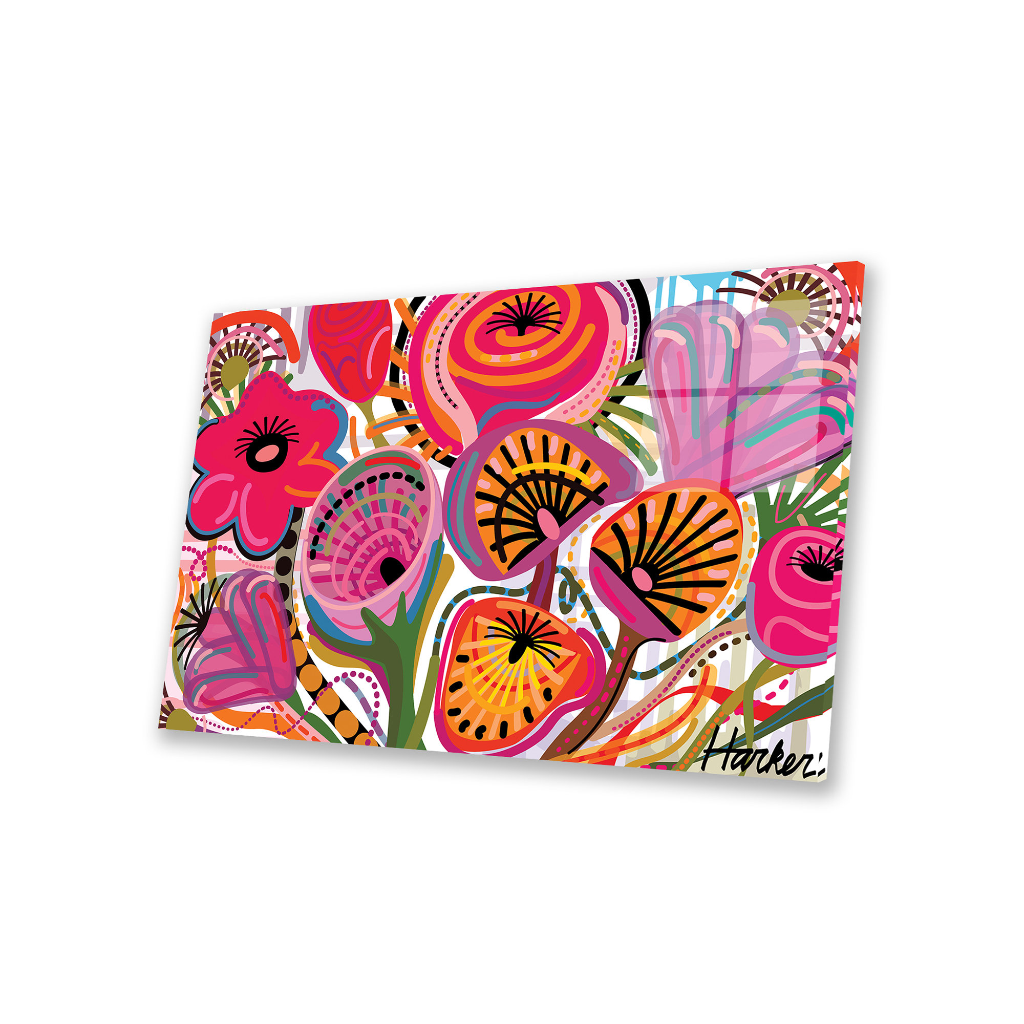 Dakota Fields Red Flowers On Plastic / Acrylic by Charles Harker ...