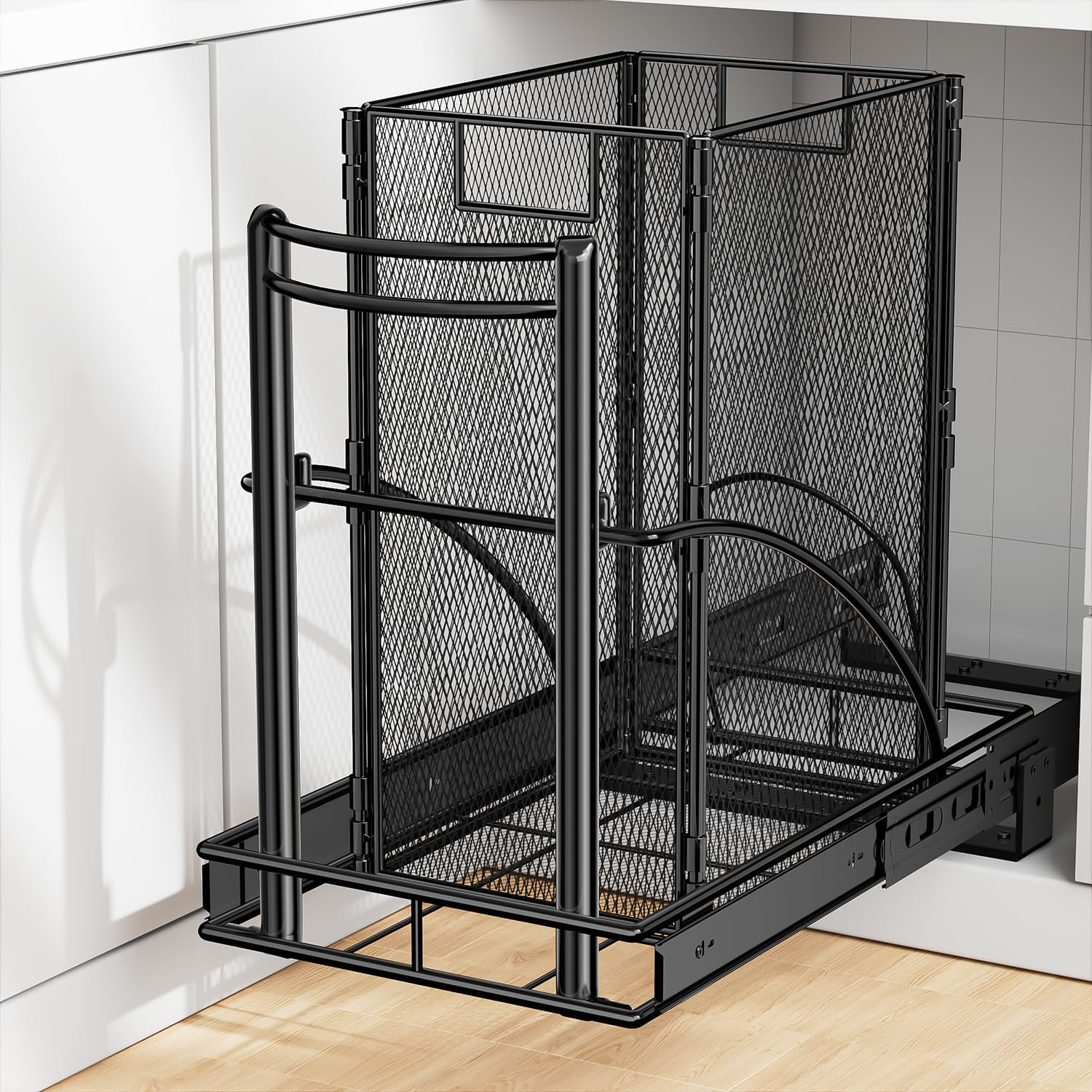 Rebrilliant Cabinet Trash Can Pull Out Kit, Heavy Duty Under Sink ...