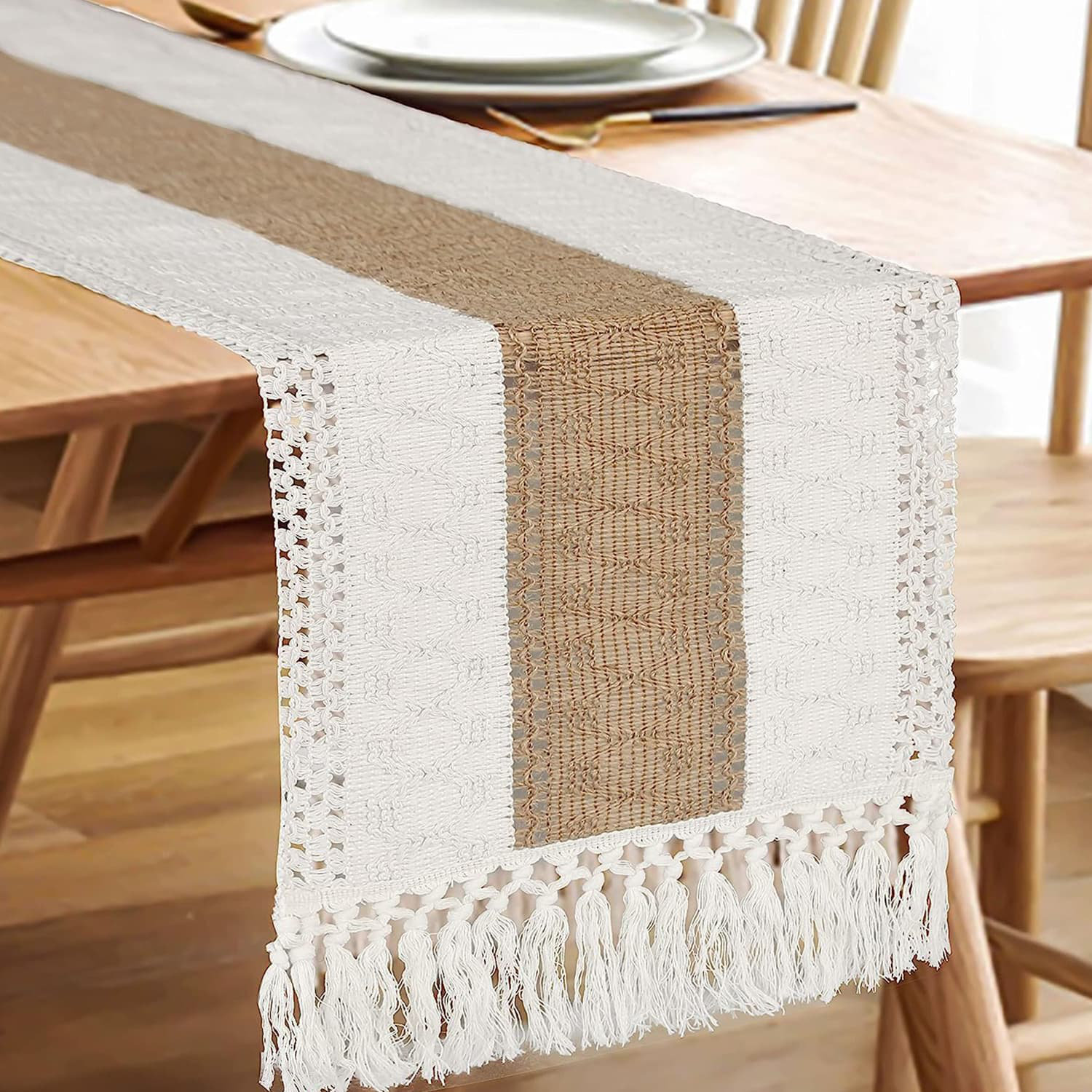 Dakota Fields Table Runner For Home Decor With Tassels 72 Inches Long ...