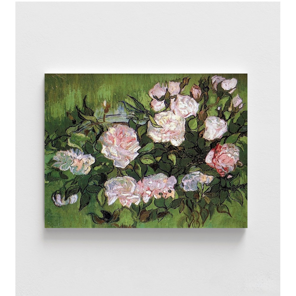 WeFrameArt Pink Roses By Vincent Van Gogh, Pink Flower Print, Rose Wall ...