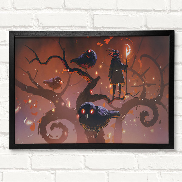 Happy Larry The Crow Branch Framed Print | Wayfair.co.uk