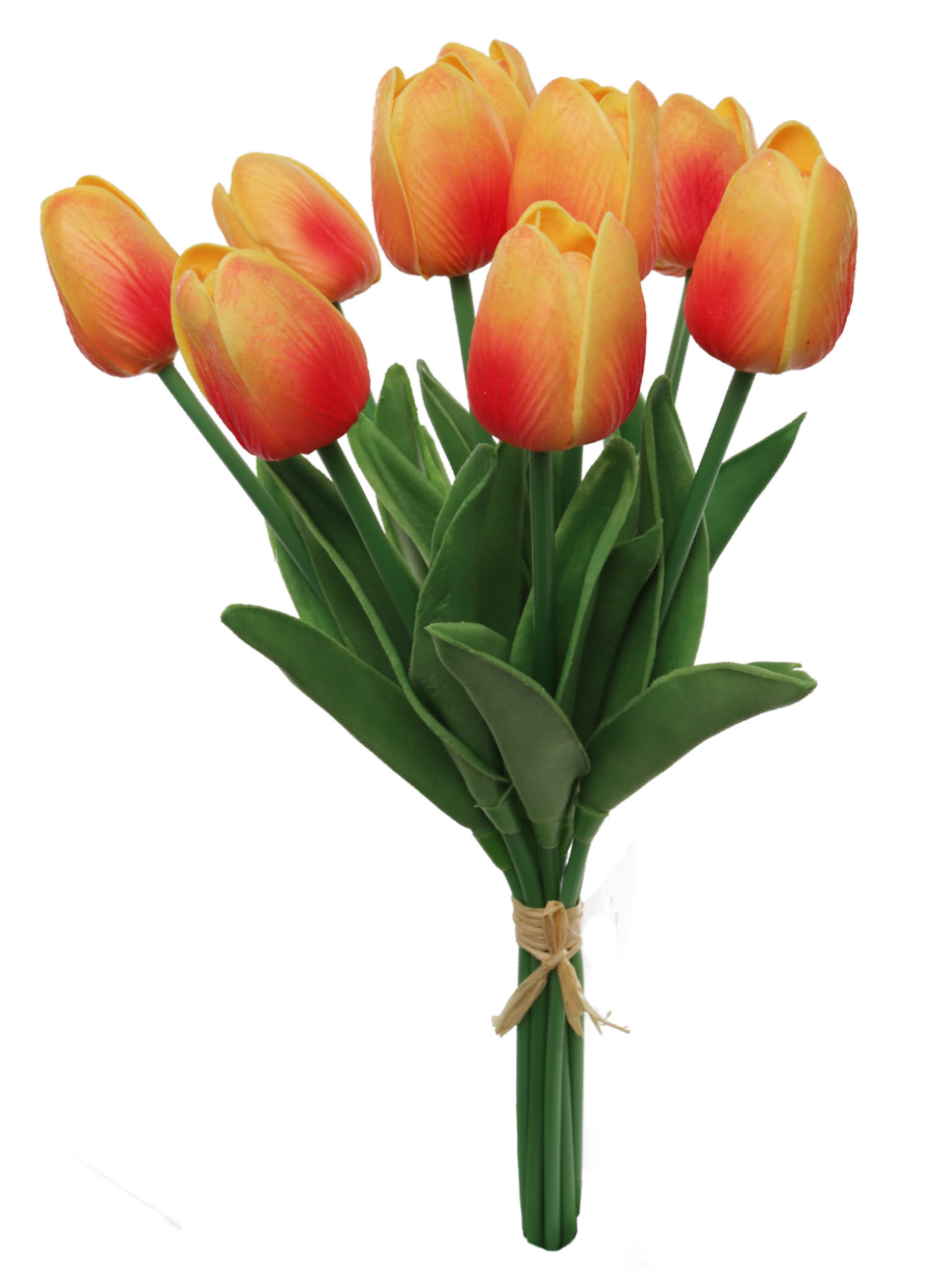 Primrue 2 Pack Artificial Orange Tulip Flowers 13" – 9-stem Tulip ...