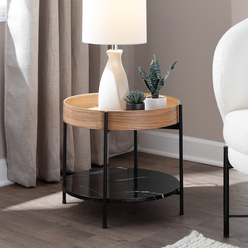 17 Stories Tray Top End Table with Storage | Wayfair
