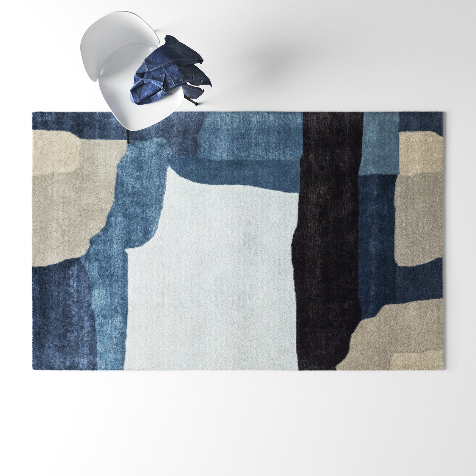 AllModern Linn Rectangle Abstract Handmade Tufted Area Rug in Blue ...