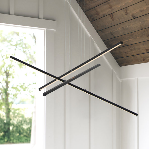 Ivy Bronx Maritza 3-Light LED Modern Chandelier Line Pendant Light ...