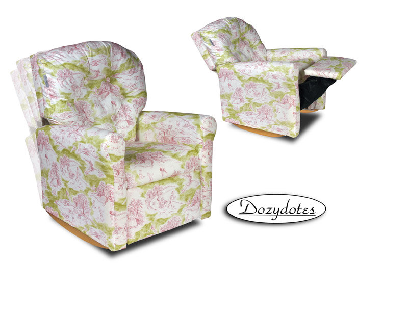 Dozydotes Classic Pink Toile Fabric Rocker Recliner | Wayfair